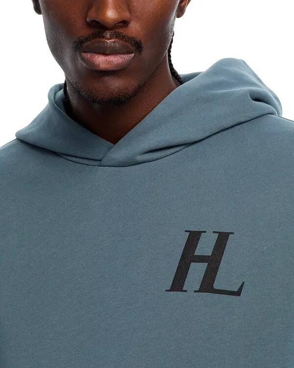 Helmut Lang Capsule Logo Pullover Hoodie - Slate Blue