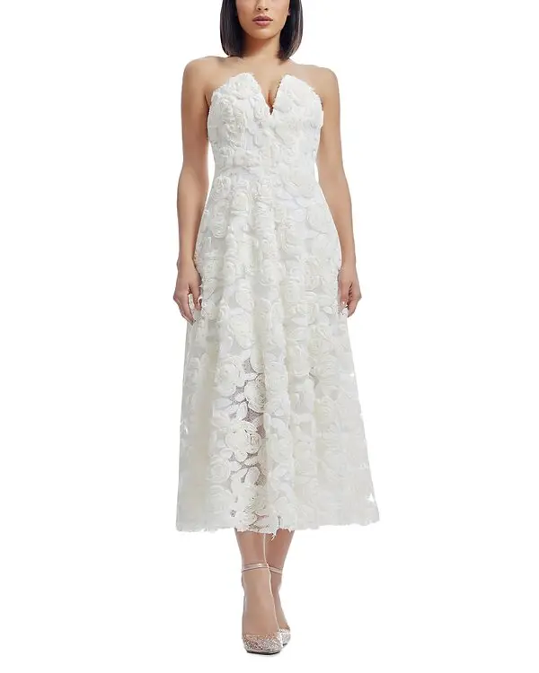 floral strapless fit and flare dress Strapless Short Tulle Flower Girl Ball Gown Jovani K1830 main image 1