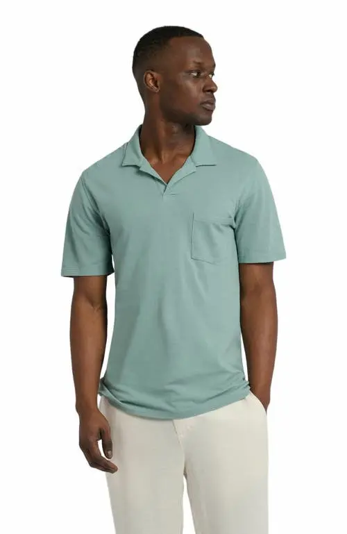 Onia Johnny Collar Pique Polo - Jade