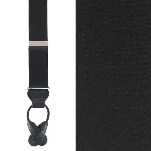 Trafalgar Big & Tall Dutton Silk Button-end Suspenders - Black