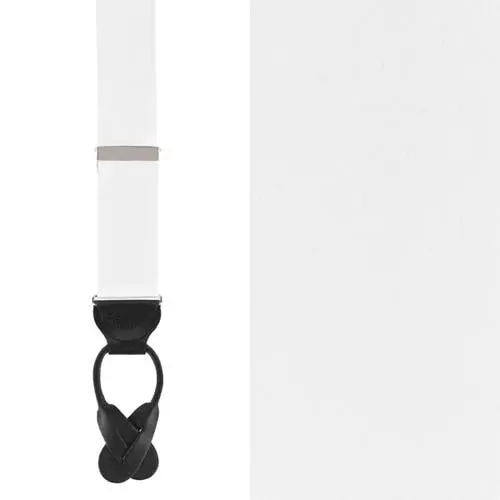 Trafalgar Big & Tall Dutton Silk Button-end Suspenders - White