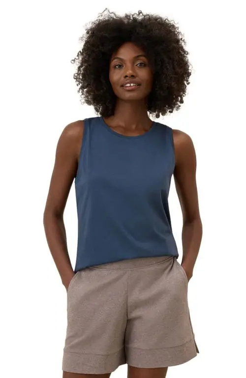 PACT Organic Cotton Softspun High Neck Tank - French Navy
