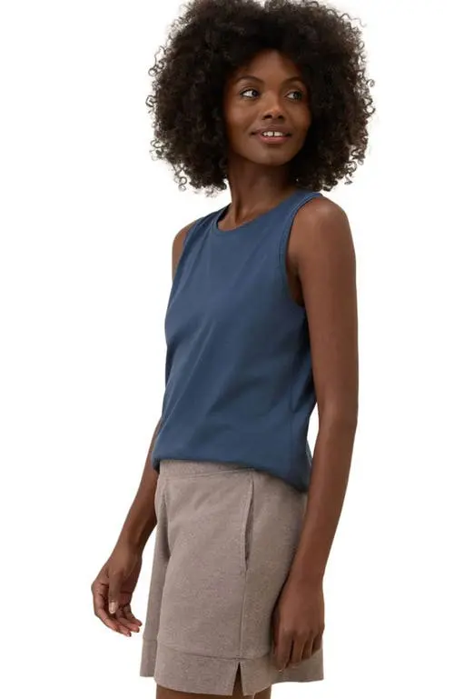 PACT Organic Cotton Softspun High Neck Tank - French Navy