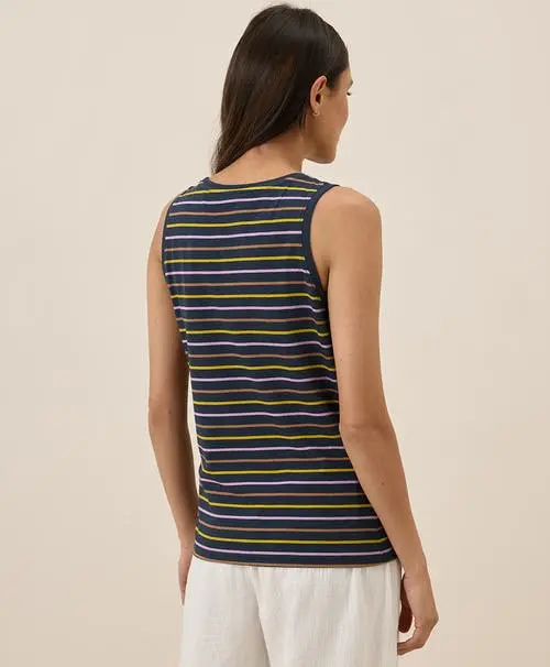 PACT Organic Cotton Softspun High Neck Tank - French Navy