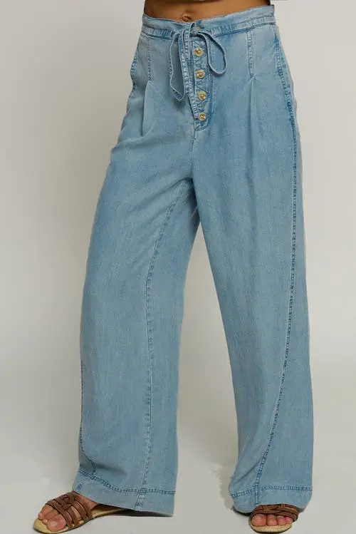 Central Park West Mid-rise Wide Leg Pants