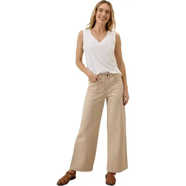 PACT Organic Cotton Softspun V-neck Tank - White