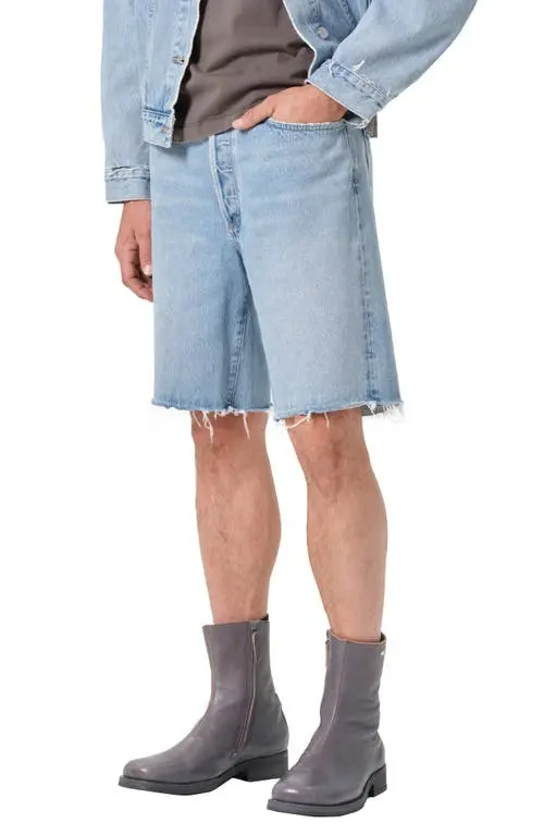 AGOLDE Anson Raw Hem Denim Shorts - Force