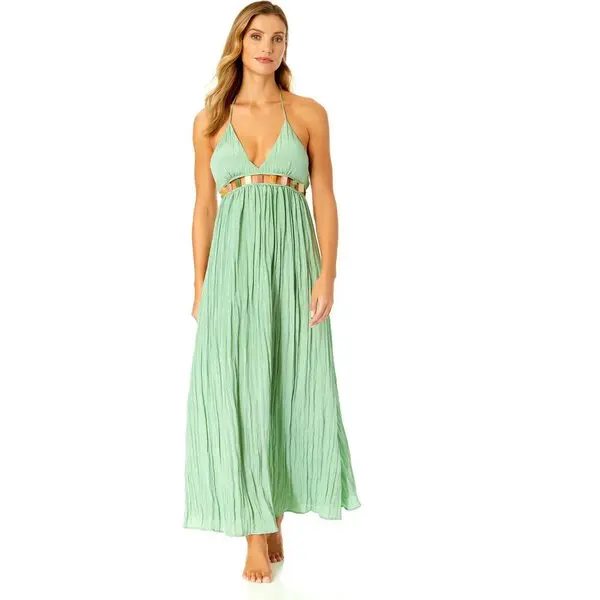 ANNE COLE V-neck Maxi Dress - Basil