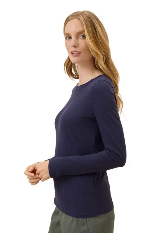 PACT Organic Cotton Featherweight Slub Long Sleeve Tee - Eclipse
