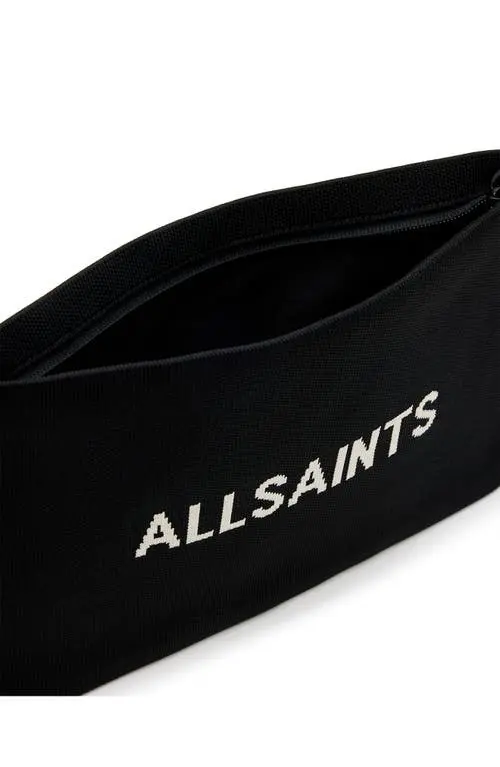 ALLSAINTS Izzy Logo Jacquard Clutch - Black