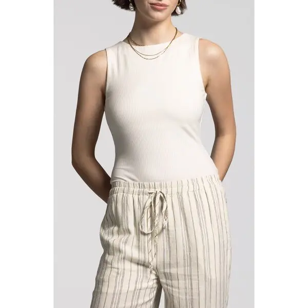 WEEKEND LOS ANGELES Britton Ribbed Tank - Blanc