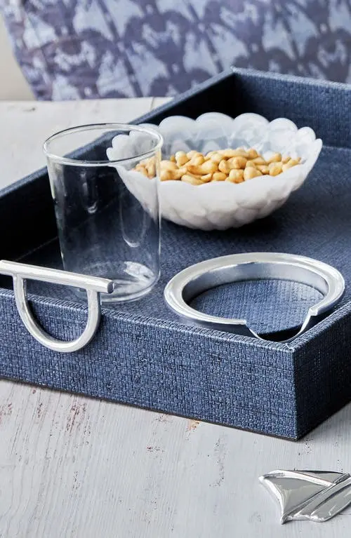 MARIPOSA Faux Grasscloth Signature Coaster Set