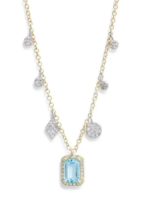 Meira T 14k Gold Diamond Pavé Blue Pendant Necklace - Topaz