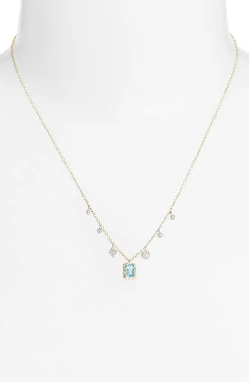 Meira T 14k Gold Diamond Pavé Blue Pendant Necklace