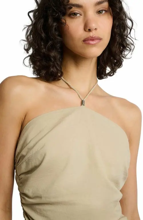 Onia Air Linen Asymmetrical Halter Top - Jute