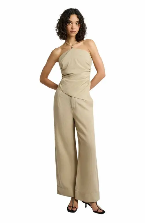 Onia Air Linen Asymmetrical Halter Top