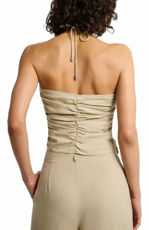 Onia Air Linen Asymmetrical Halter Top