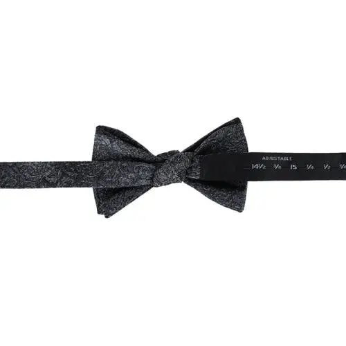 Trafalgar Esteban Scrolling Vines Silk Bow Tie - Silver And Black