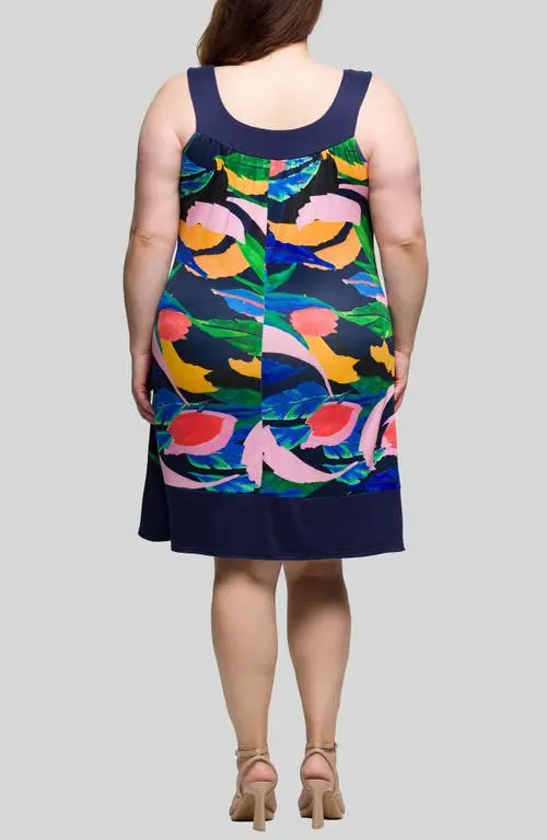 24SEVEN COMFORT APPAREL Printed Sleeveless Sheath Dress