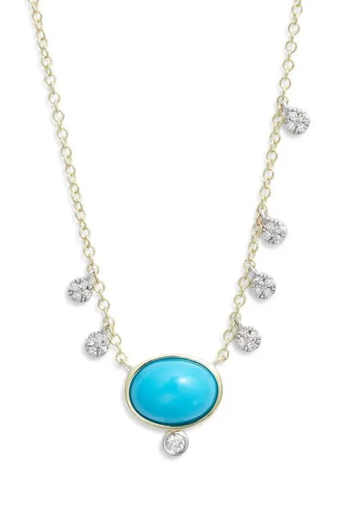Meira T 14k Gold Diamond Pavé Charms Pendant Necklace - Turquoise