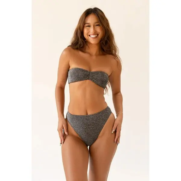 DIPPIN DAISY'S Hudson Bandeau Bikini Top - Sparkle Black