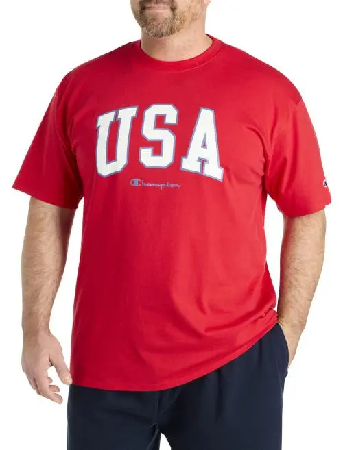 Champion Big & Tall Usa Americana Graphic Tee - Red