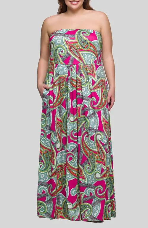 flowy elastic midi dress Radiate Romantic Vibes Strapless Floral Chiffon Maxi Dress main image 1