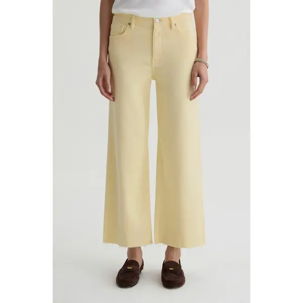 Ag Saige Wide Leg Ankle Jeans - Sunlight Yellow