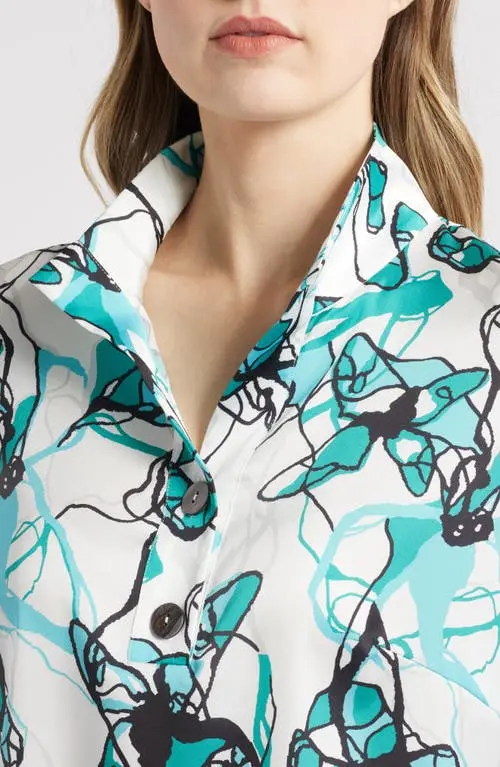 Ming Wang Abstract Print Button-up Shirt
