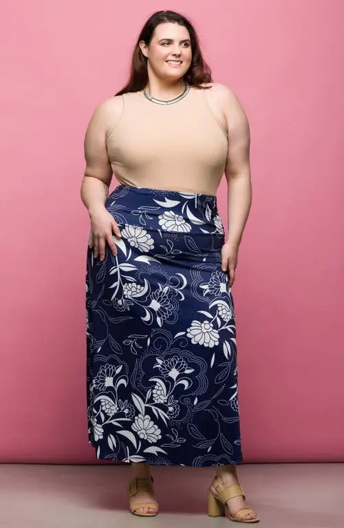 24SEVEN COMFORT APPAREL Pull-on Maxi Skirt