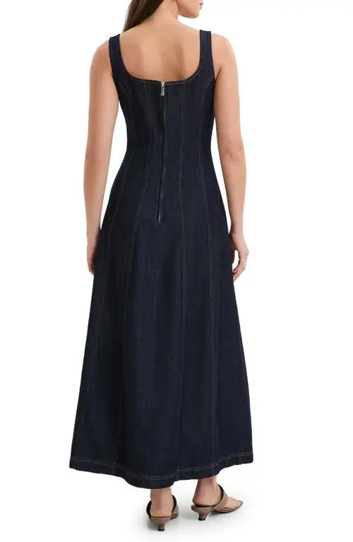 MARCELLA Melrose Denim Maxi Dress