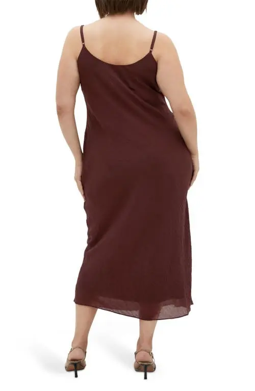 City Chic Kyra Crinkle Sateen Slipdress