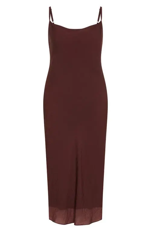 City Chic Kyra Crinkle Sateen Slipdress