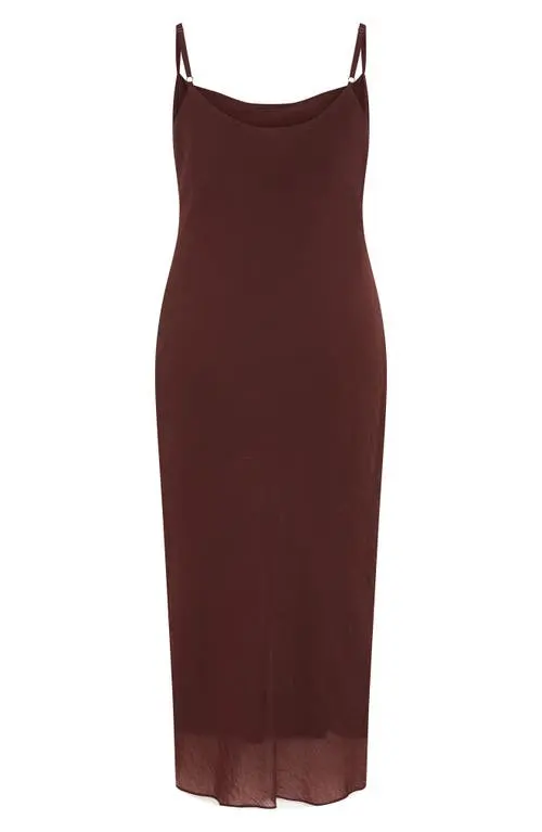City Chic Kyra Crinkle Sateen Slipdress