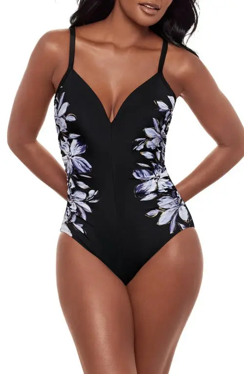 Miraclesuit Fiore Di Luna Temptation One-piece Swimsuit - Blk/white
