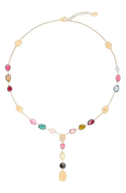 Marco Bicego Lunaria Tourmaline & Pavé Diamond Y-necklace In 18k - Gold
