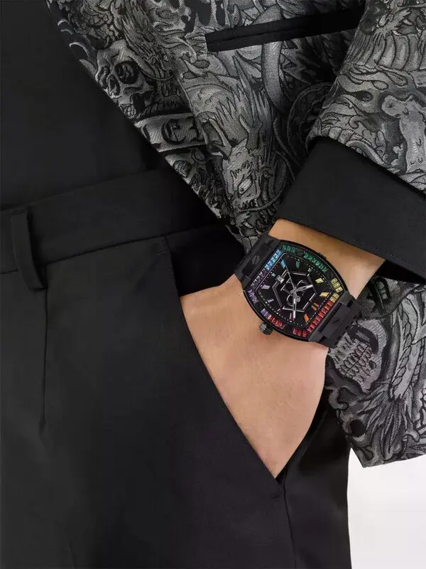 Philipp Plein Hexagon Phantom Stainless Steel Watch With Embellished Bezel