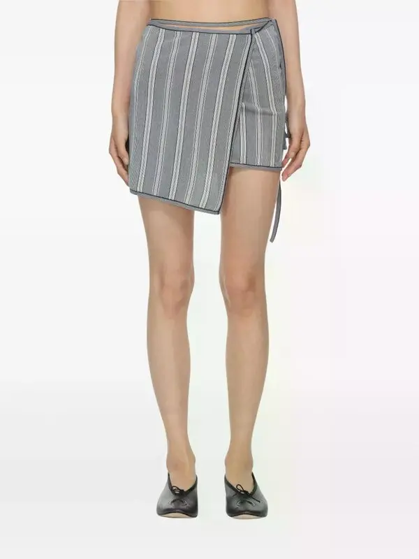 LOW CLASSIC Asymmetric Striped Mini Skirt