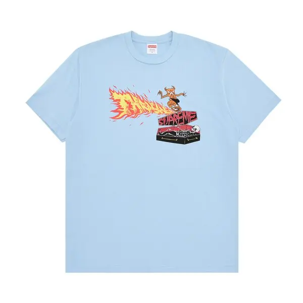 Supreme X Thrasher Back Tail Tee 'powder - Blue
