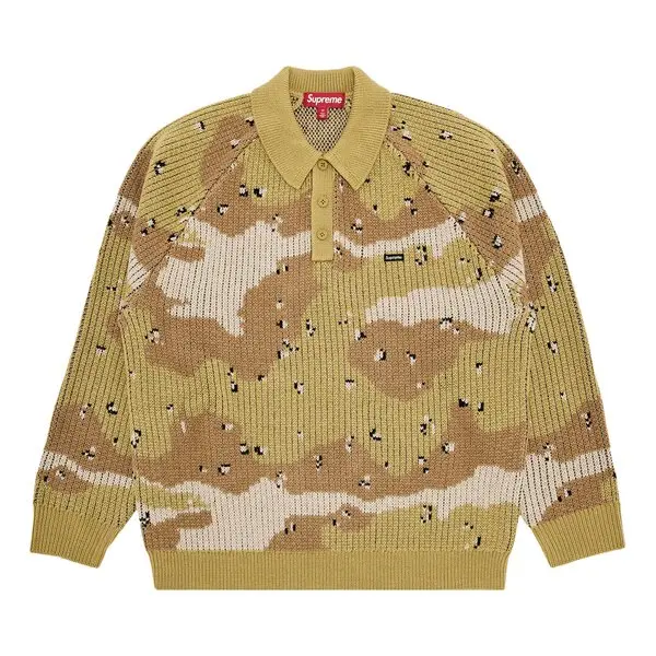 Supreme Small Box Polo Sweater - Tan