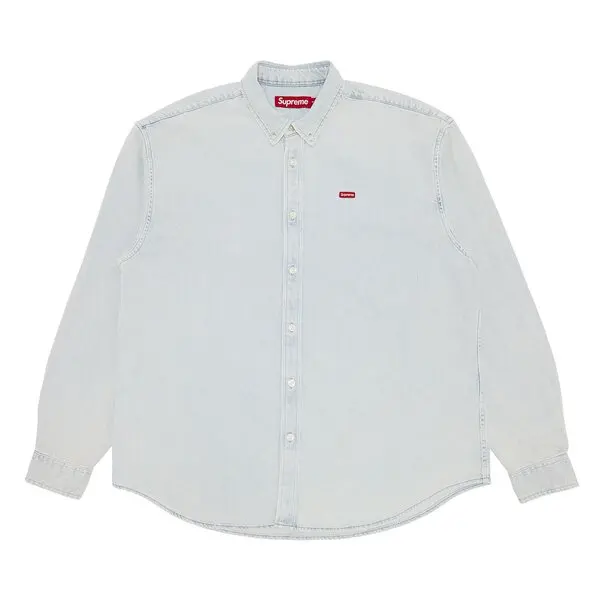 Supreme Small Box Shirt 'washed Denim - Blue