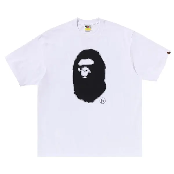 A BATHING APE Pixel Ape Head Relaxed Fit Tee - White