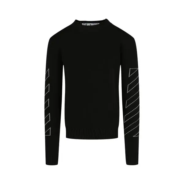 Off-White Diag Outline Knit Crewneck - Black