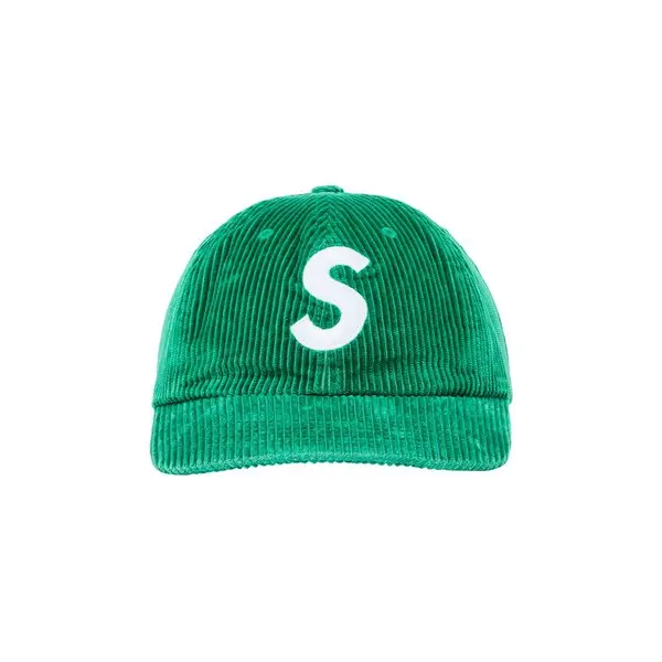 Supreme Corduroy 6-panel Cap With S Logo - Green