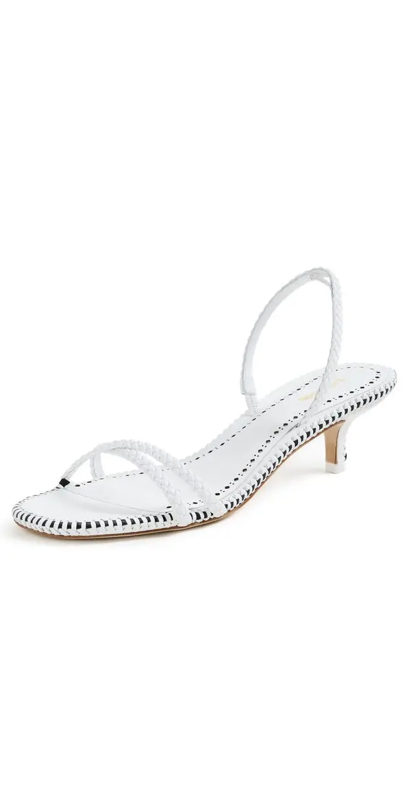 Larroude Mini Annie Sandals - White/black