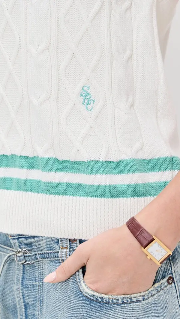 SPORTY & RICH Cable Knit Vest
