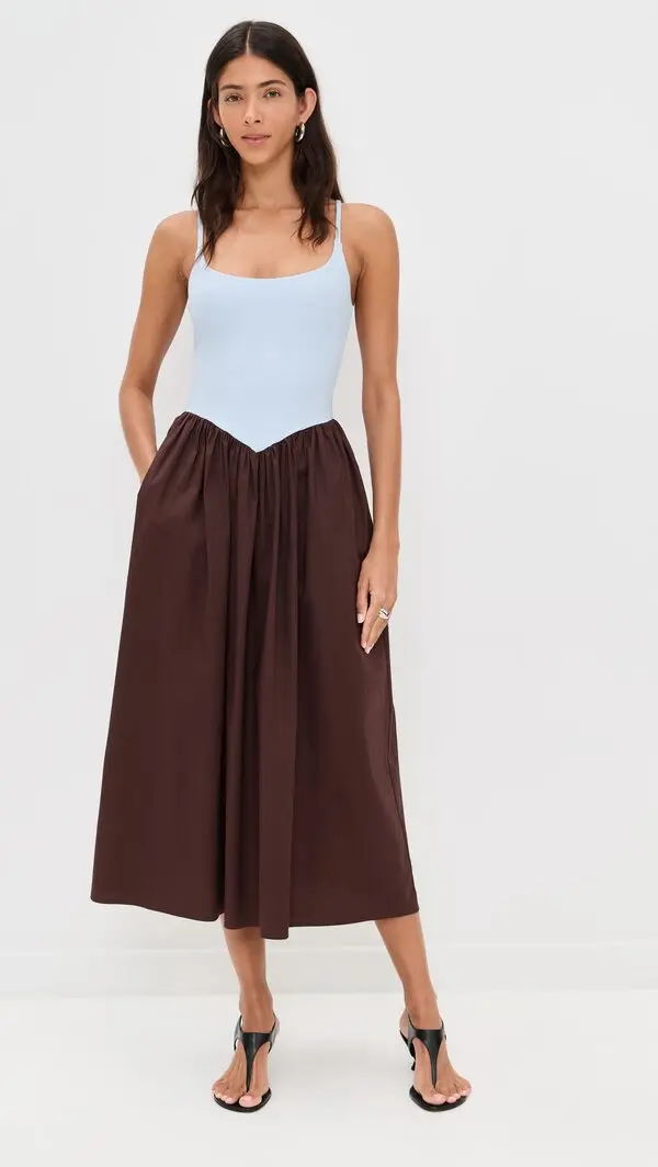 LE BOP Alix Mixed Fabric Tank Dress