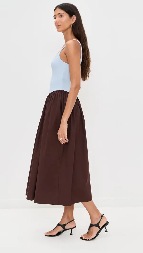 LE BOP Alix Mixed Fabric Tank Dress