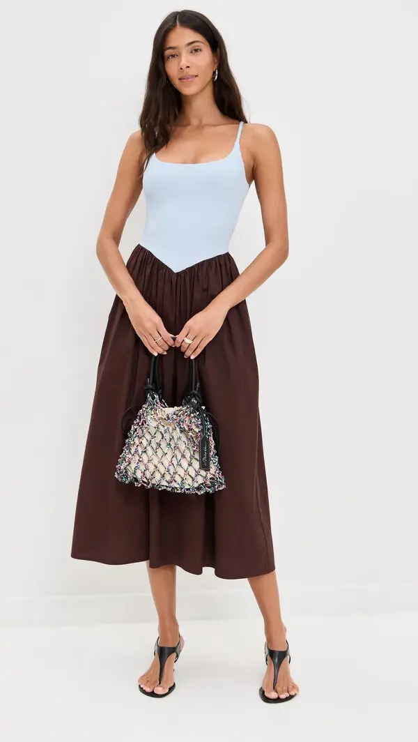 LE BOP Alix Mixed Fabric Tank Dress