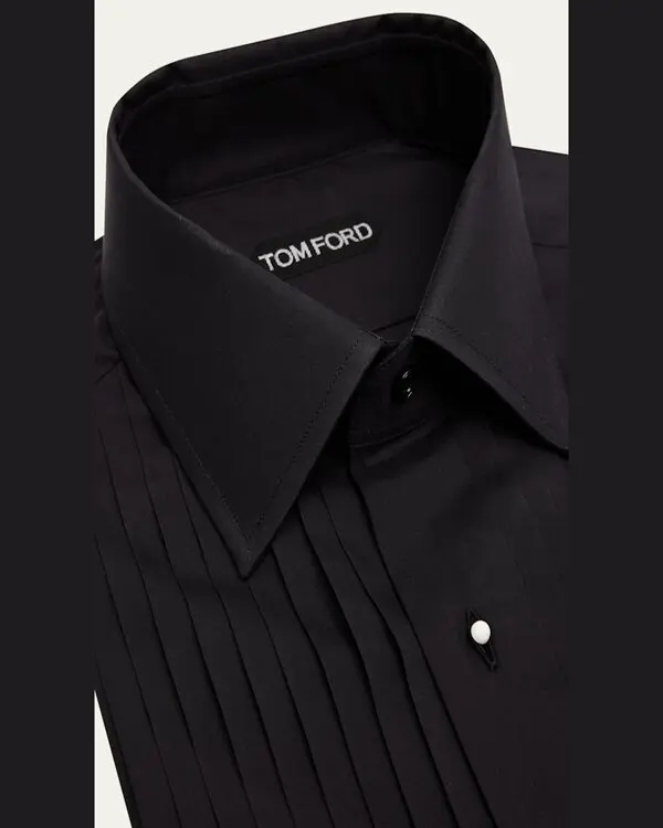TOM FORD Voile Plisse Pastron Dress Shirt